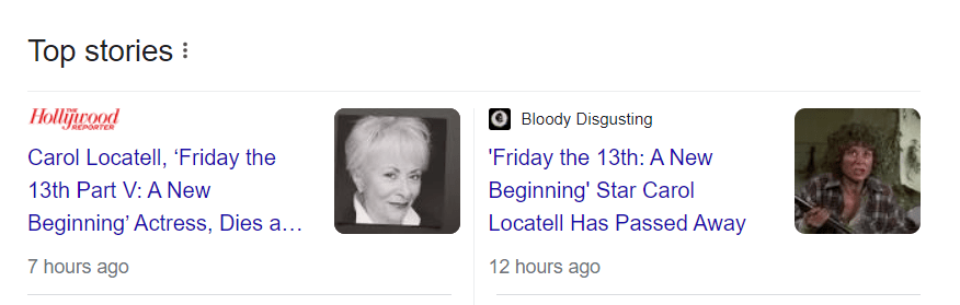 Carol Locatell, Friday the 13th’s, Ethel Hubbard, dead at 82 ...