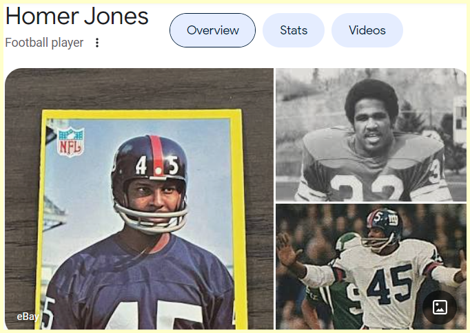 Homer Jones, former Pro Bowl wide receiver for New York Giants and ...