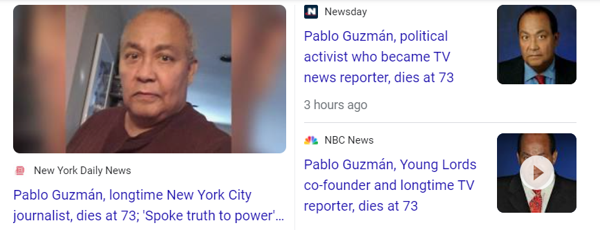 Pablo Guzmán, Young Lords co-founder and longtime TV reporter, dies at ...