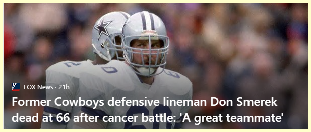 Former Dallas Cowboys defensive lineman Don Smerek passed away from ...